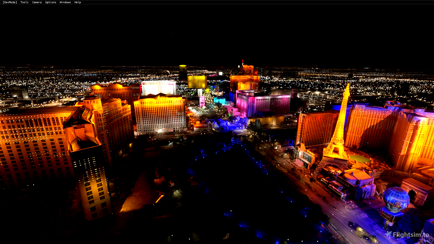 Las Vegas NEVADA Night Enhanced for Microsoft Flight Simulator | MSFS