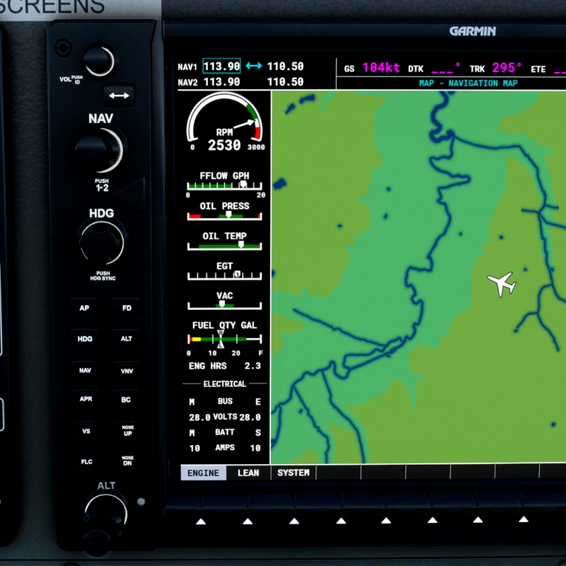 Moulinsart Cessna C172S Plus (G1000 MFD Engine-Lean-System pages) for ...