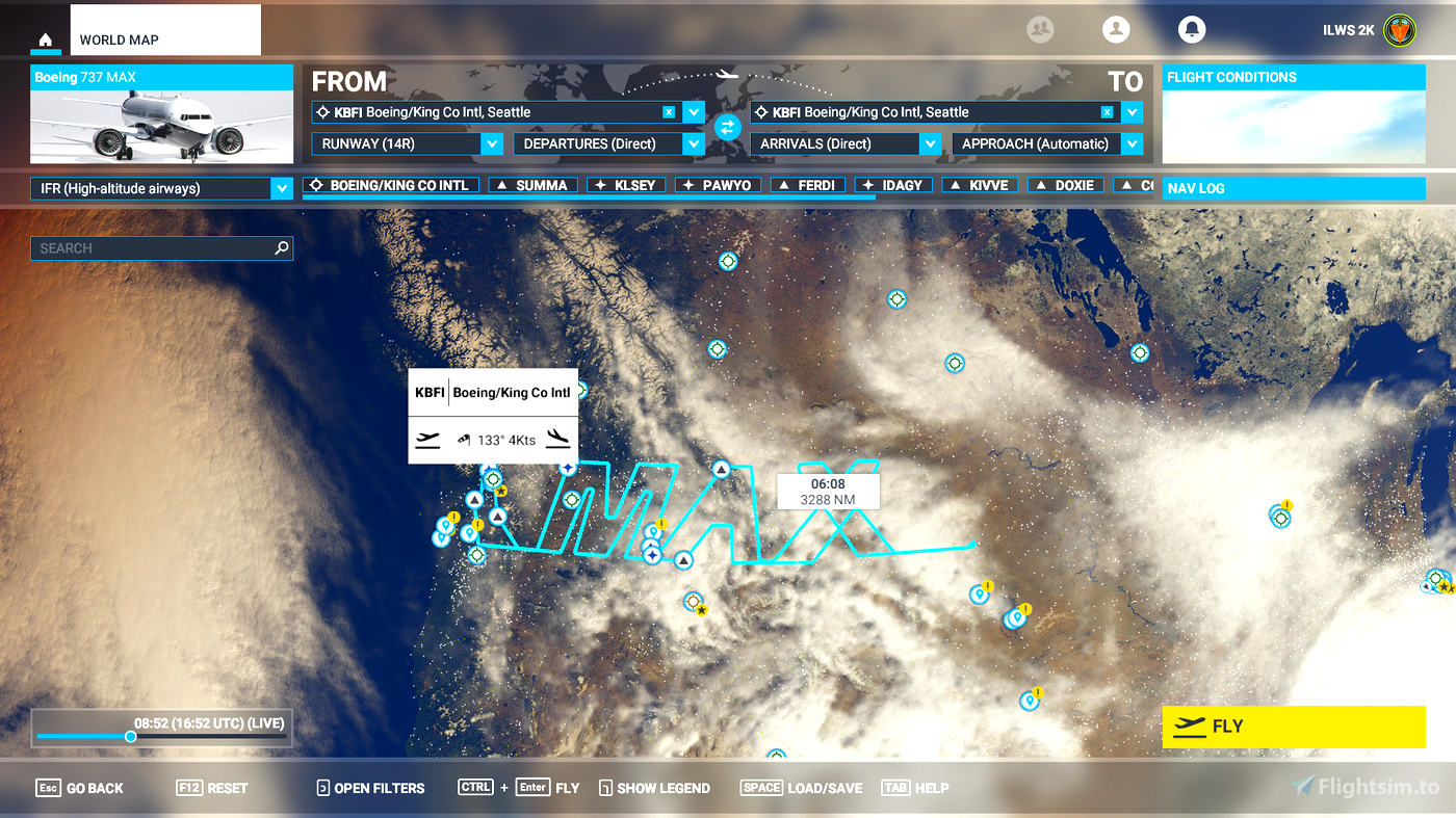 Flight BOE104X - drawing 'MAX' with a 737 Max for Microsoft Flight ...