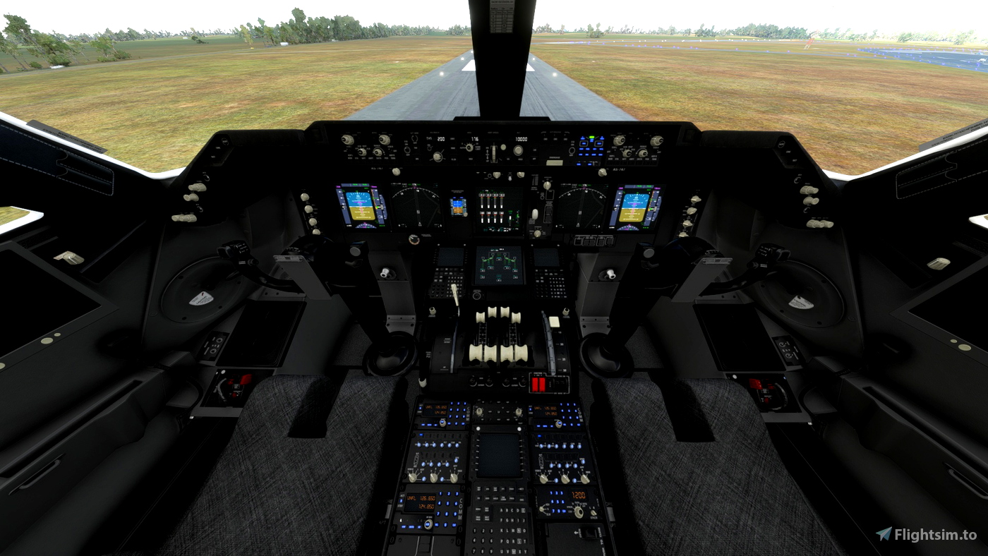 Boeing B747-8i Cockpit - Black-Grey with blue lighting 对于 Microsoft ...