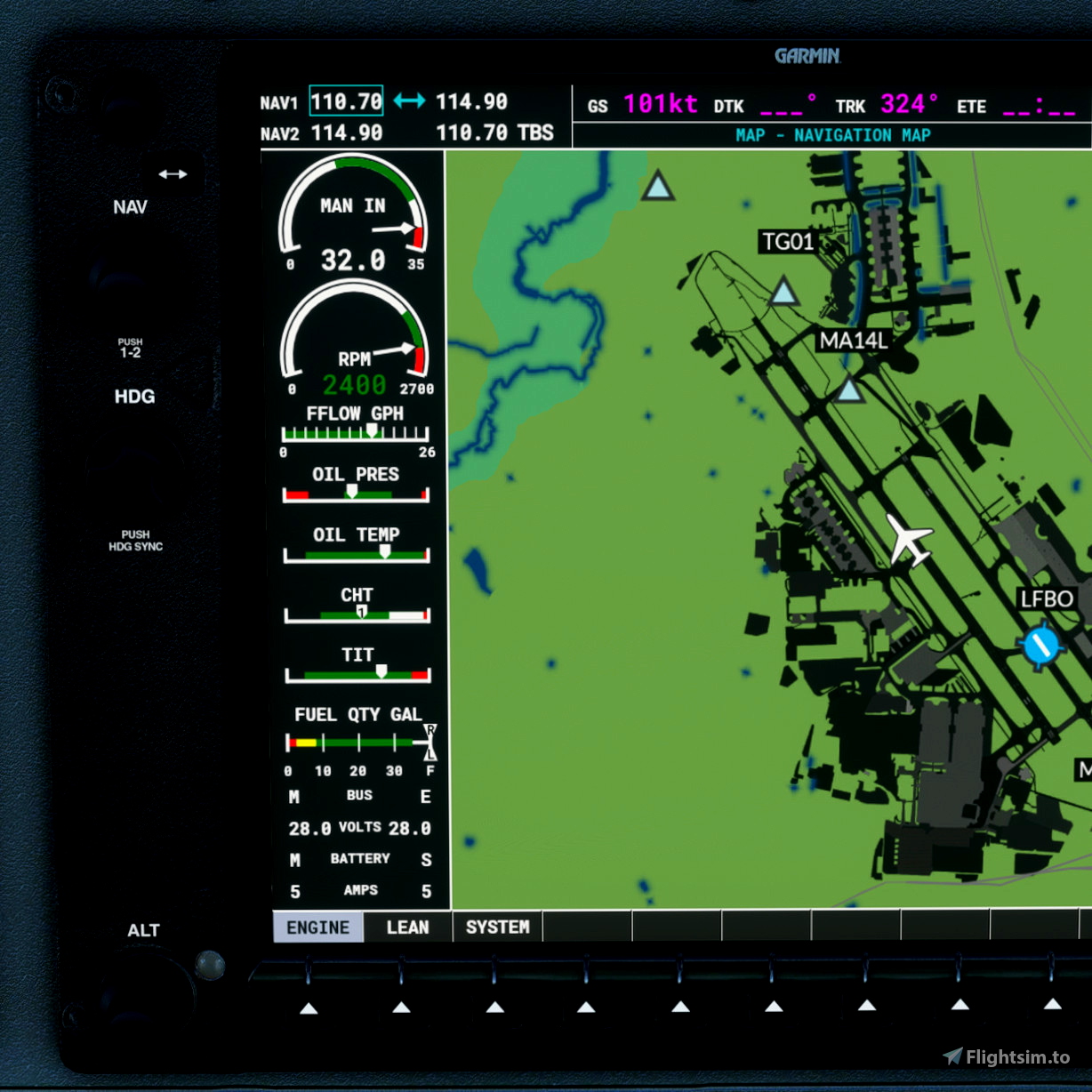 Moulinsart Cessna CT182T Plus (G1000 MFD Engine-Lean-System pages) for ...