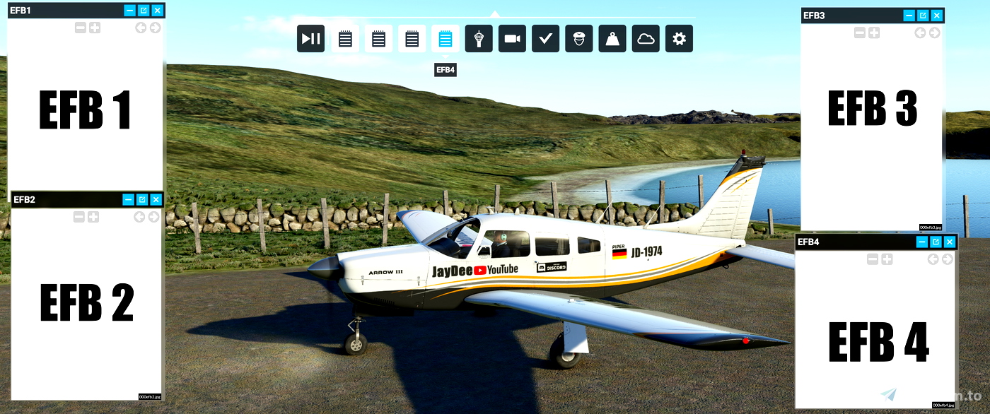 JDs EBAG/Electronic Flight Bag x 4 Mod (Four Ingame EFBs/EBAG) for Microsoft Flight Simulator | MSFS