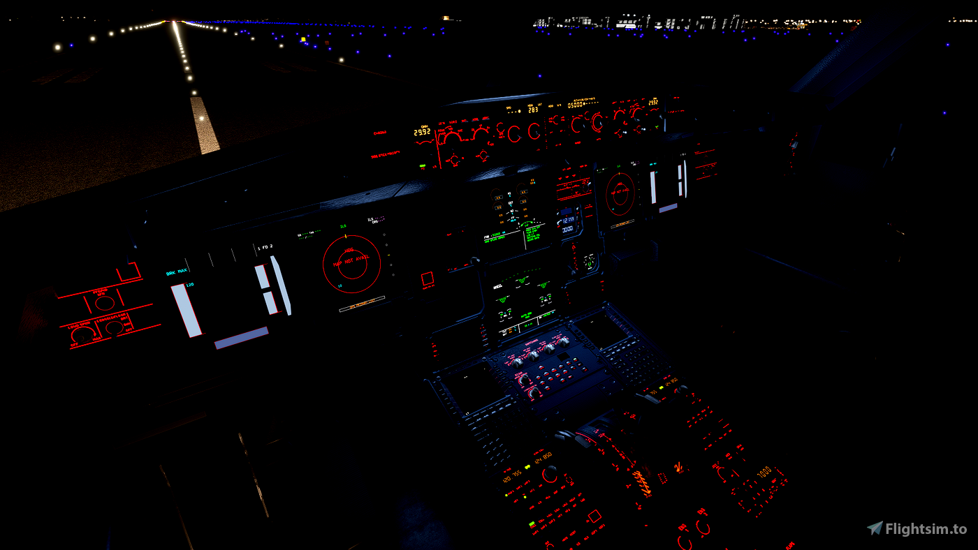 Airbus A330 Cockpit Night