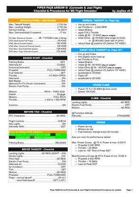 Beech Baron G58 - JDs Comprehensive Checklist & Procedures for ...