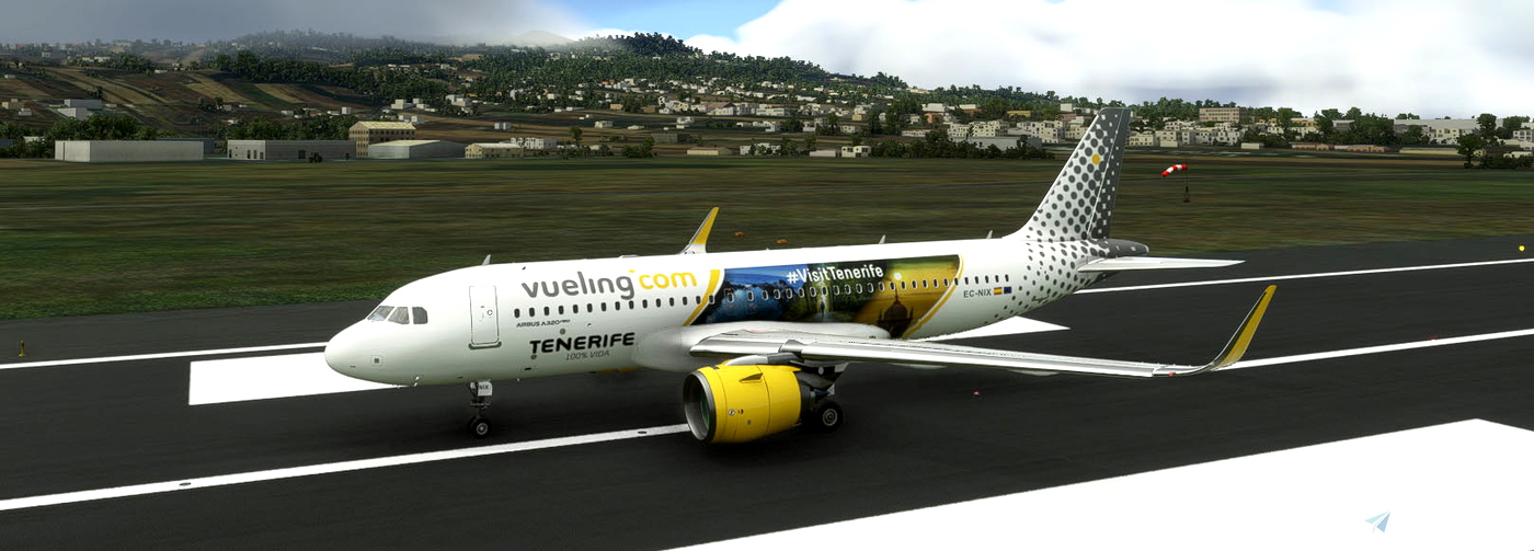 A32NX Vueling EC-NIX "TENERIFE" Sticker 8K » Microsoft Flight Simulator