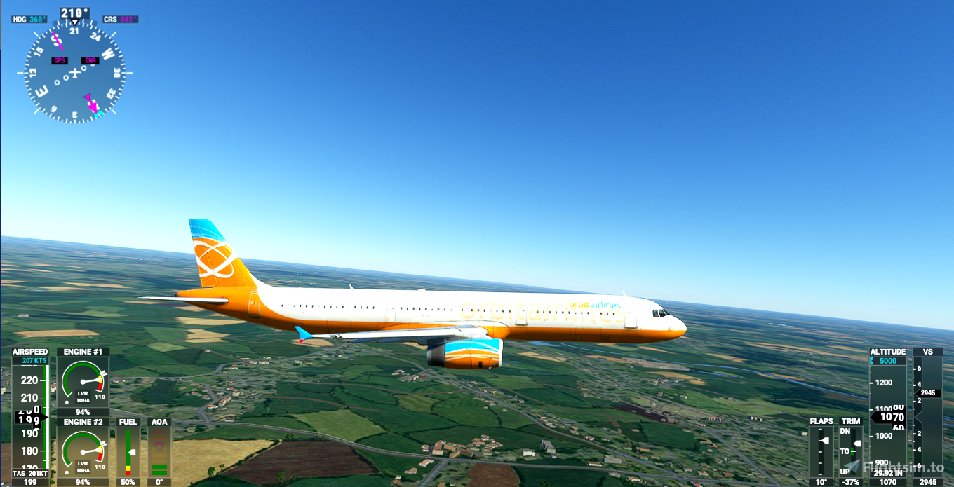 orbit airlines livery for PMP A321 对于 Microsoft Flight Simulator | MSFS