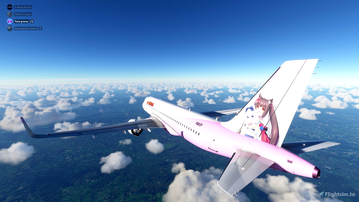 Nekopara anime livery Airbus A320Neo para Microsoft Flight Simulator | MSFS