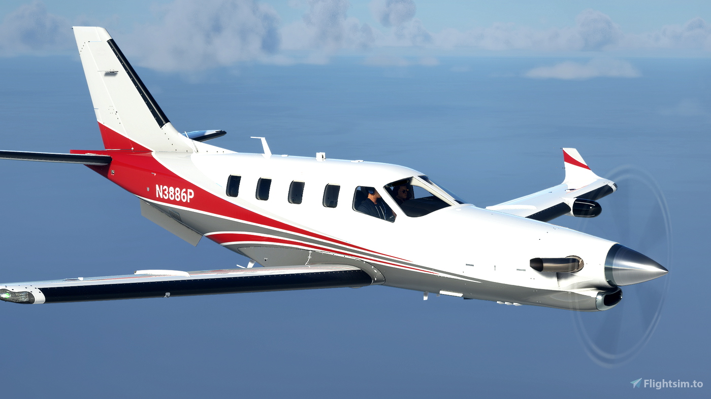 TBM 930 Silver_Red_Gray para Microsoft Flight Simulator | MSFS