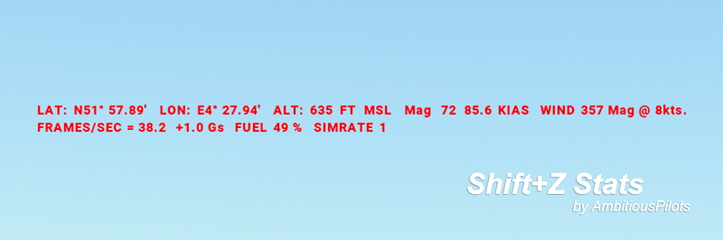 Shift+Z Stats for Microsoft Flight Simulator | MSFS