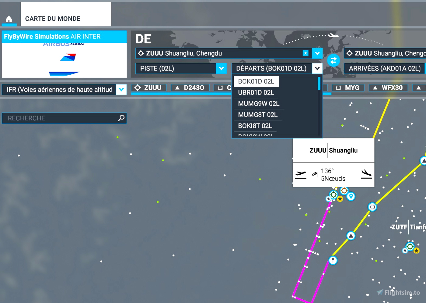 Chengdu Shuangliu ZUUU Runways definitions correction for navaids ...