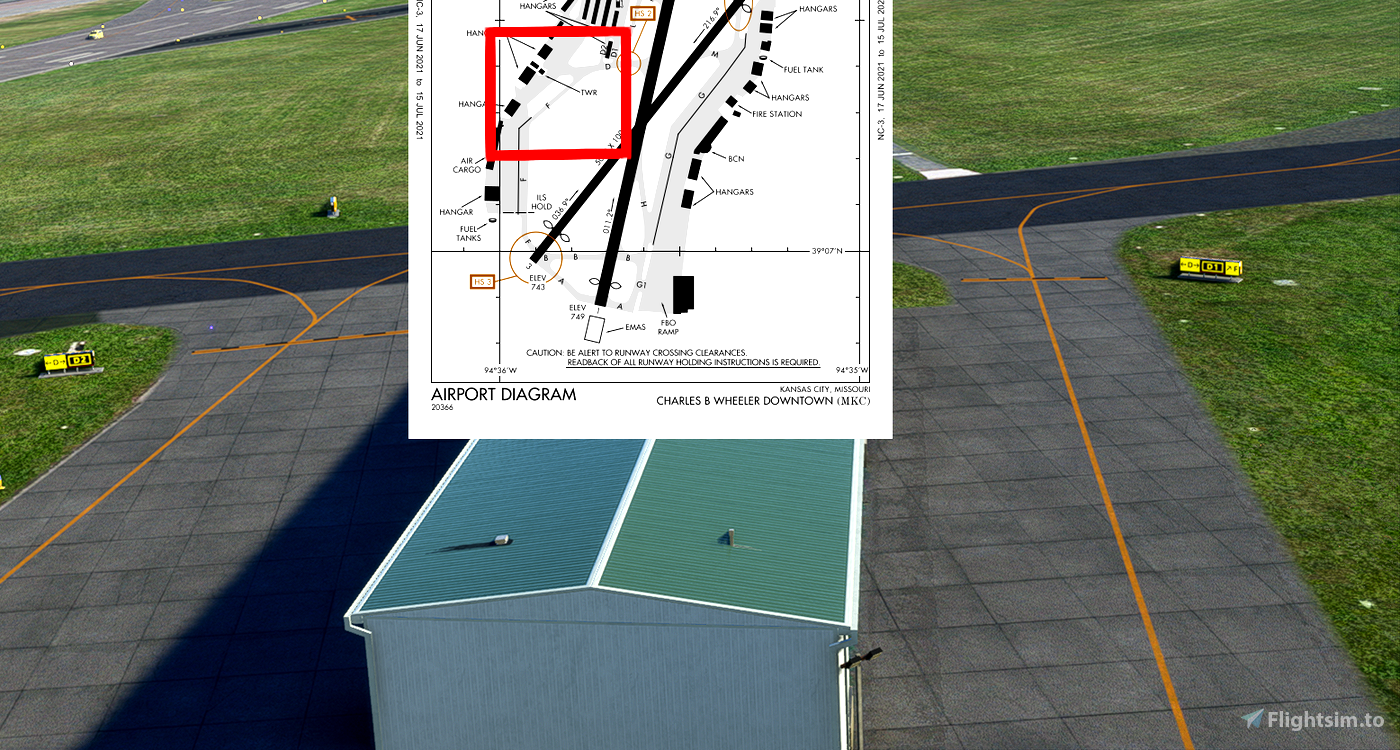 KMKC (Charles B. Wheeler Downtown Airport) Scenery for Microsoft Flight ...