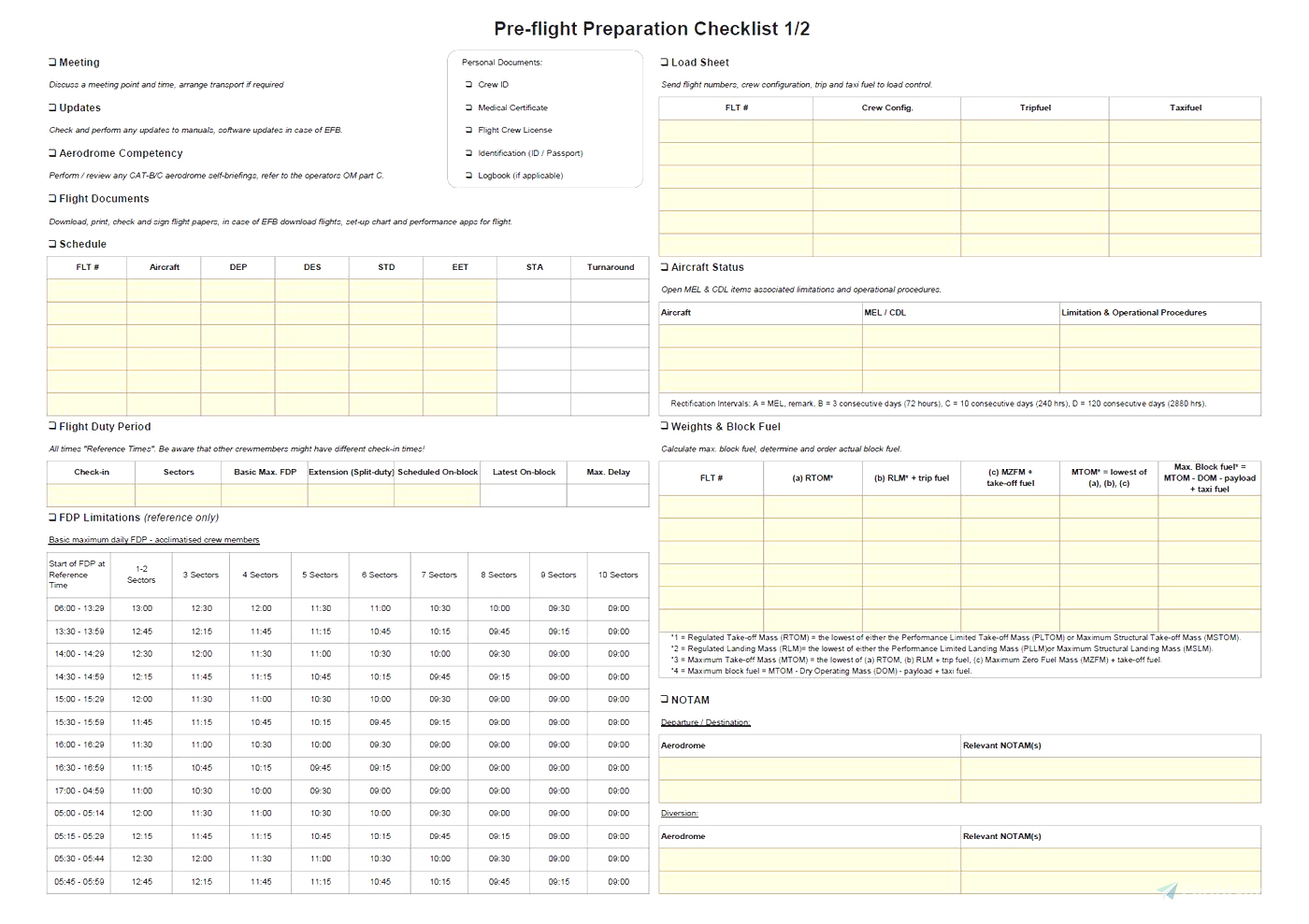 Excel Flight Planning Tool for Microsoft Flight Simulator | MSFS