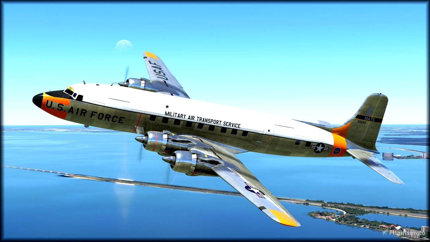 PMDG DC-6 USAF 33293 Day Glow colors for Microsoft Flight Simulator | MSFS