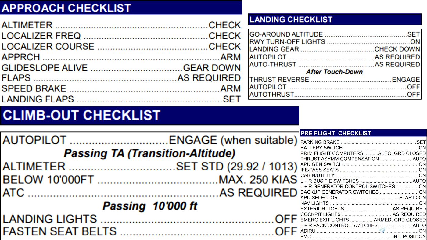 Boeing 777 General Checklist for Microsoft Flight Simulator | MSFS