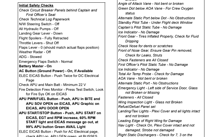 CRJ-700 Learning Checklist for Microsoft Flight Simulator | MSFS