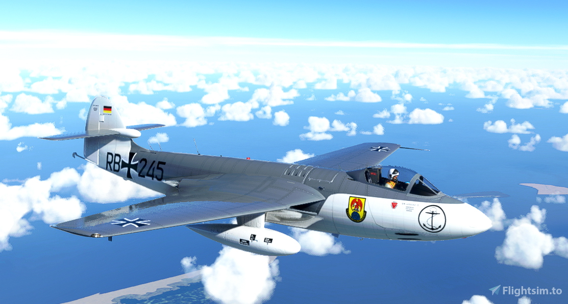 Hawker Sea Hawk German Navy with Code: RB+245 for Microsoft Flight ...