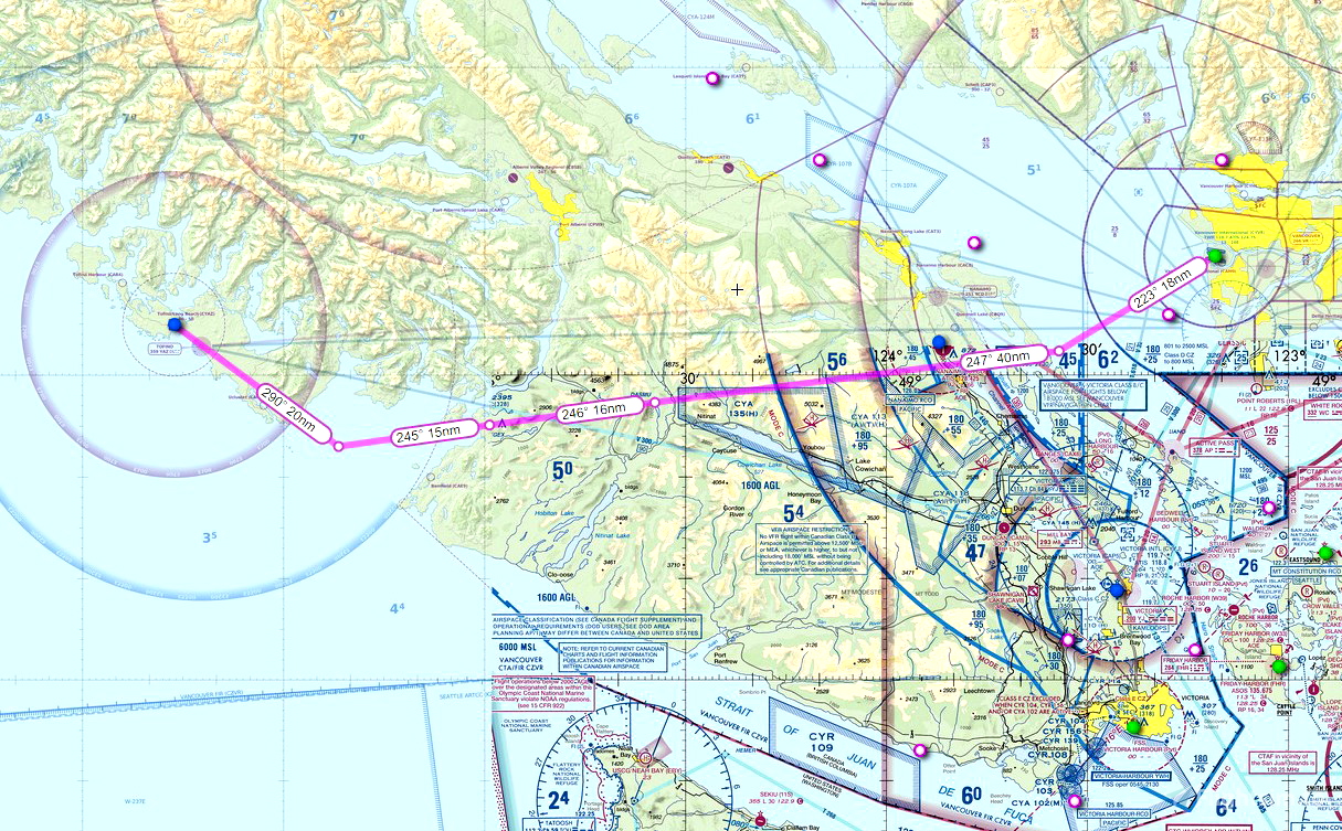 IFR GPS Flightplan Route Vancouver to Tofino for Microsoft Flight ...