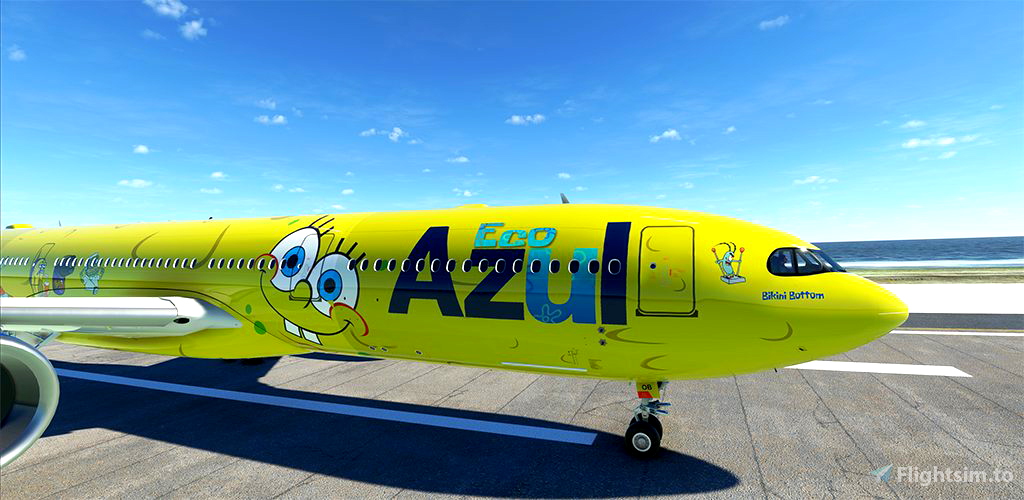 SpongeBob Azul Eco livery (PR-BOB) A330-900Neo Headwind [8K] for ...