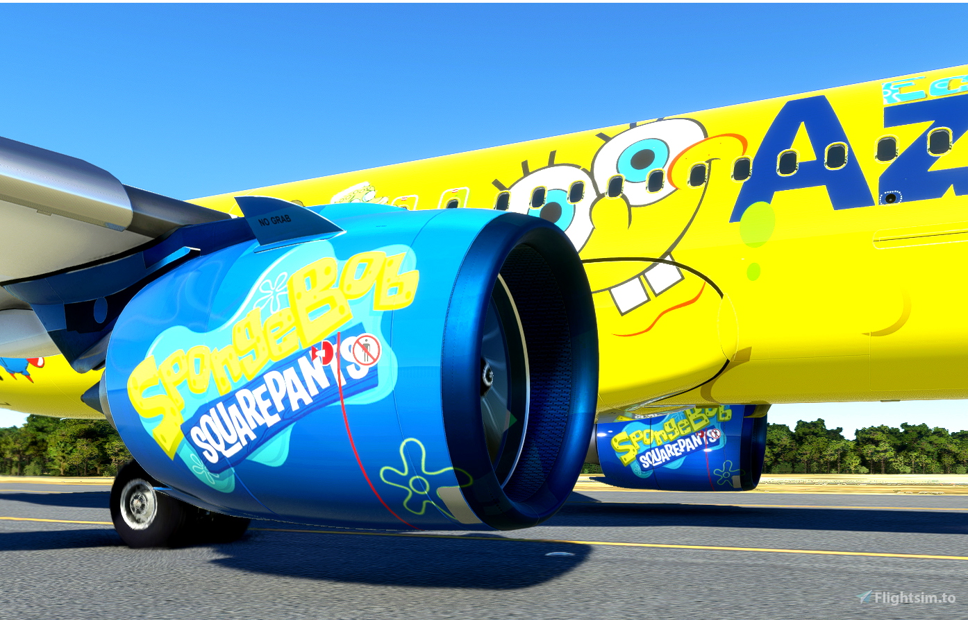 [A32NX] SpongeBob Azul Eco livery (PT-BOB) A320NX [8K] for Microsoft Flight Simulator | MSFS