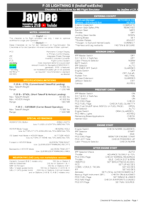 EMB E-Jet 170/175 - Checklist & Procedures for Microsoft Flight ...