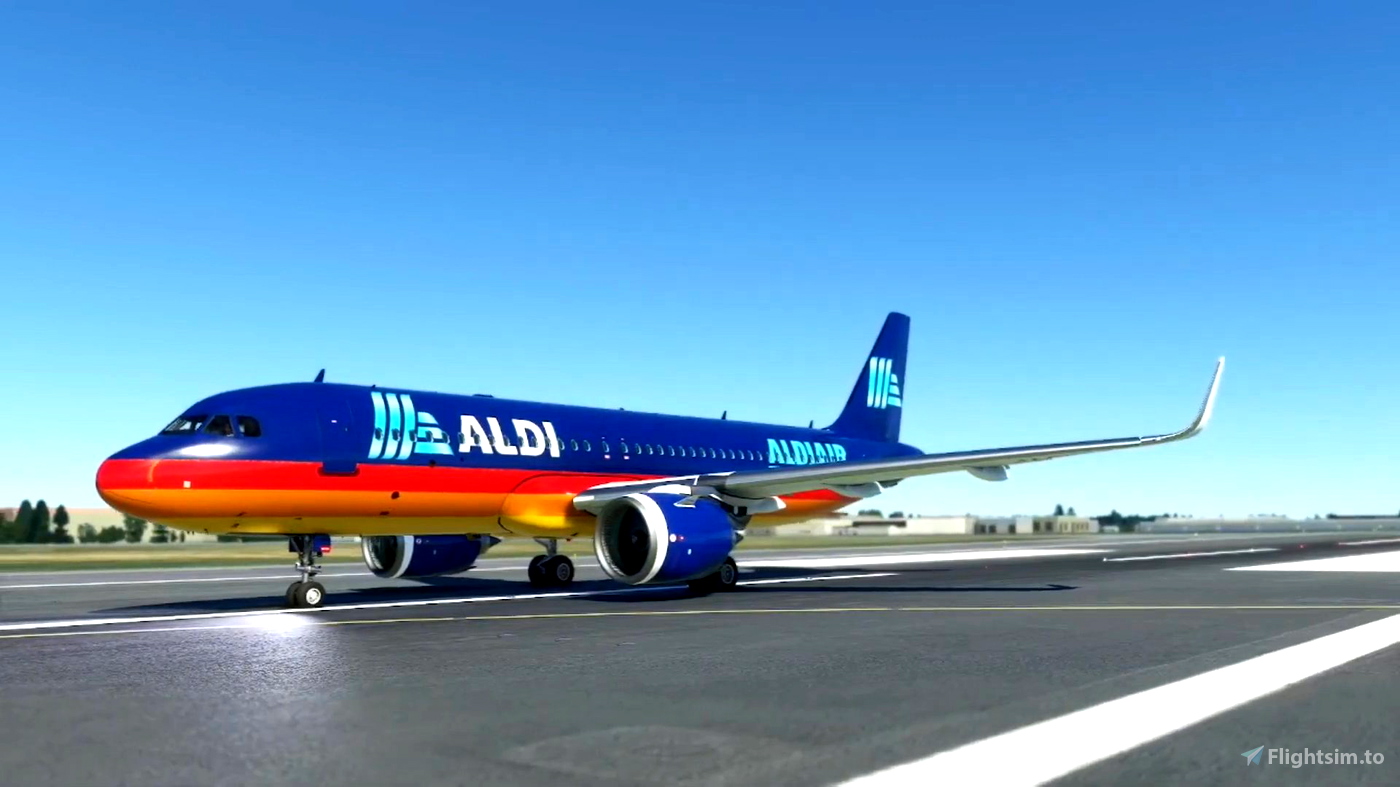 [A32NX] Airbus A320neo Aldi Livery für Microsoft Flight Simulator | MSFS