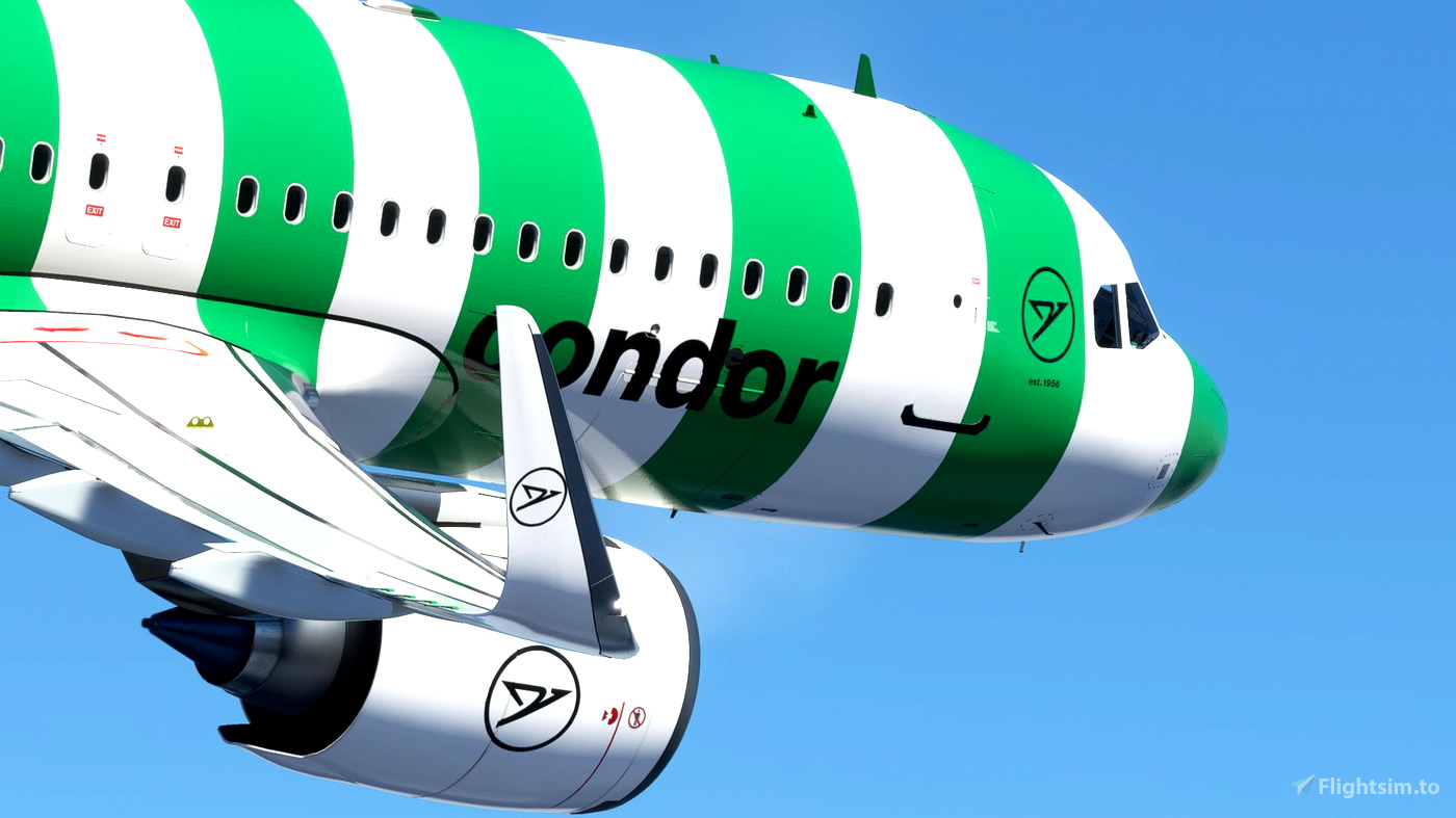 [A32NX] FBW A320 Condor new Livery 2022 Green Stripe 8K for Microsoft ...