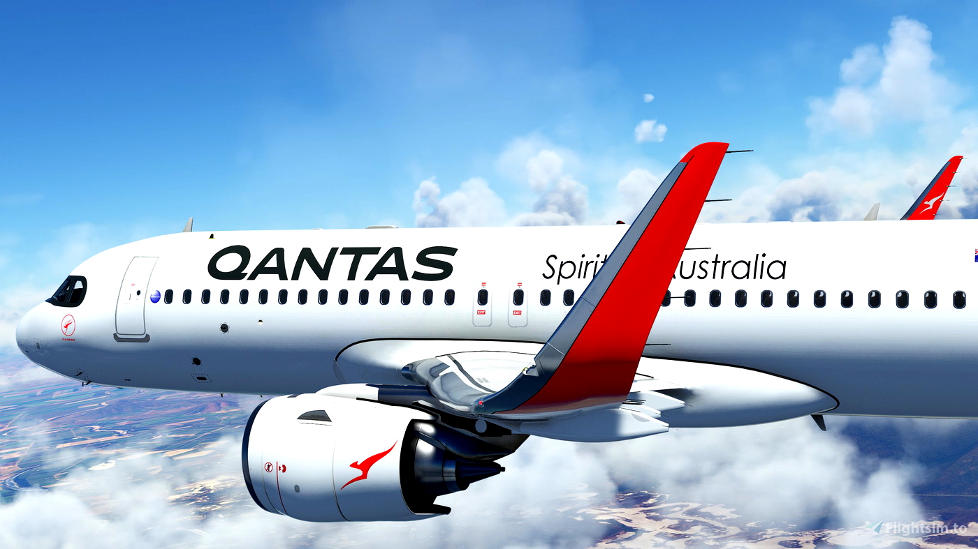 QANTAS A32N 2021 Silver Roo Livery for Microsoft Flight Simulator | MSFS