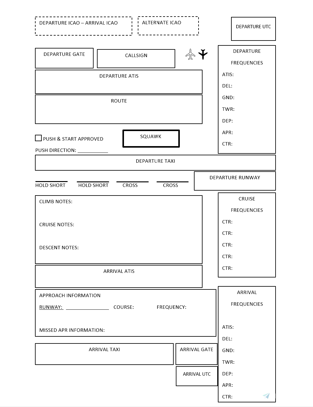 Vatsim Worksheet for Microsoft Flight Simulator | MSFS