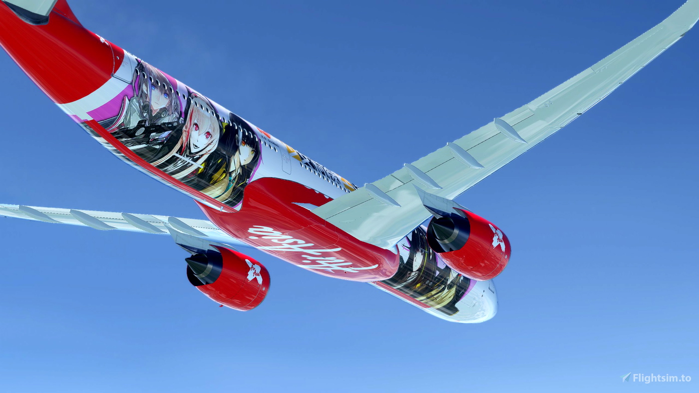 [A339] Girls Frontline AirAsiaX Livery [8K] Livery for Microsoft Flight ...