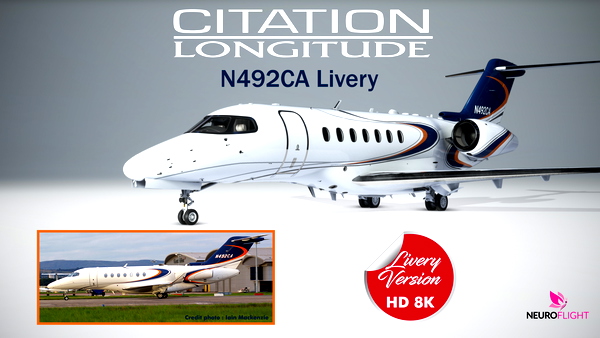 Asobo Citation Longitude N47CL Livery [8K] for Microsoft Flight ...