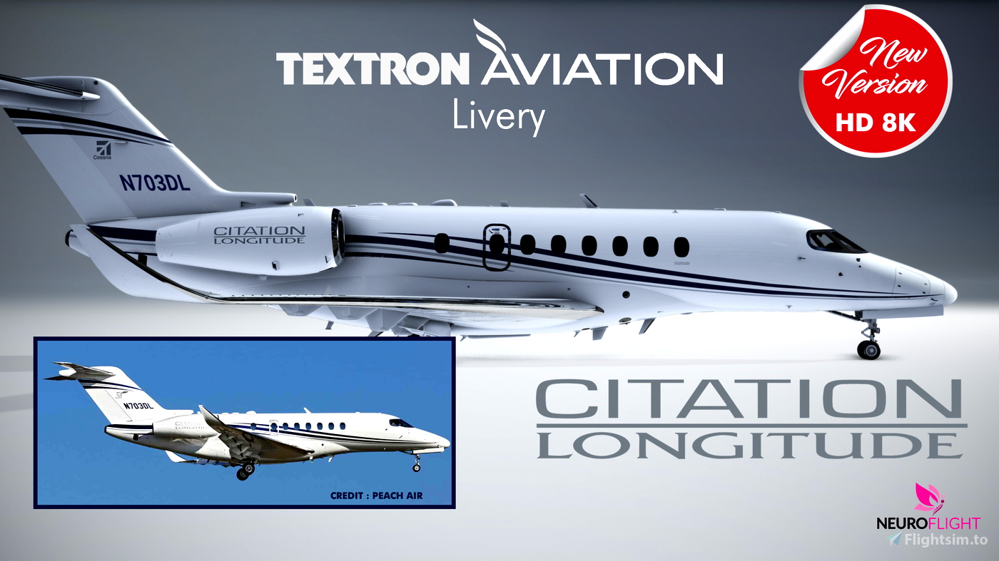 Asobo Citation Longitude Textron Aviation livery [8K] for Microsoft ...