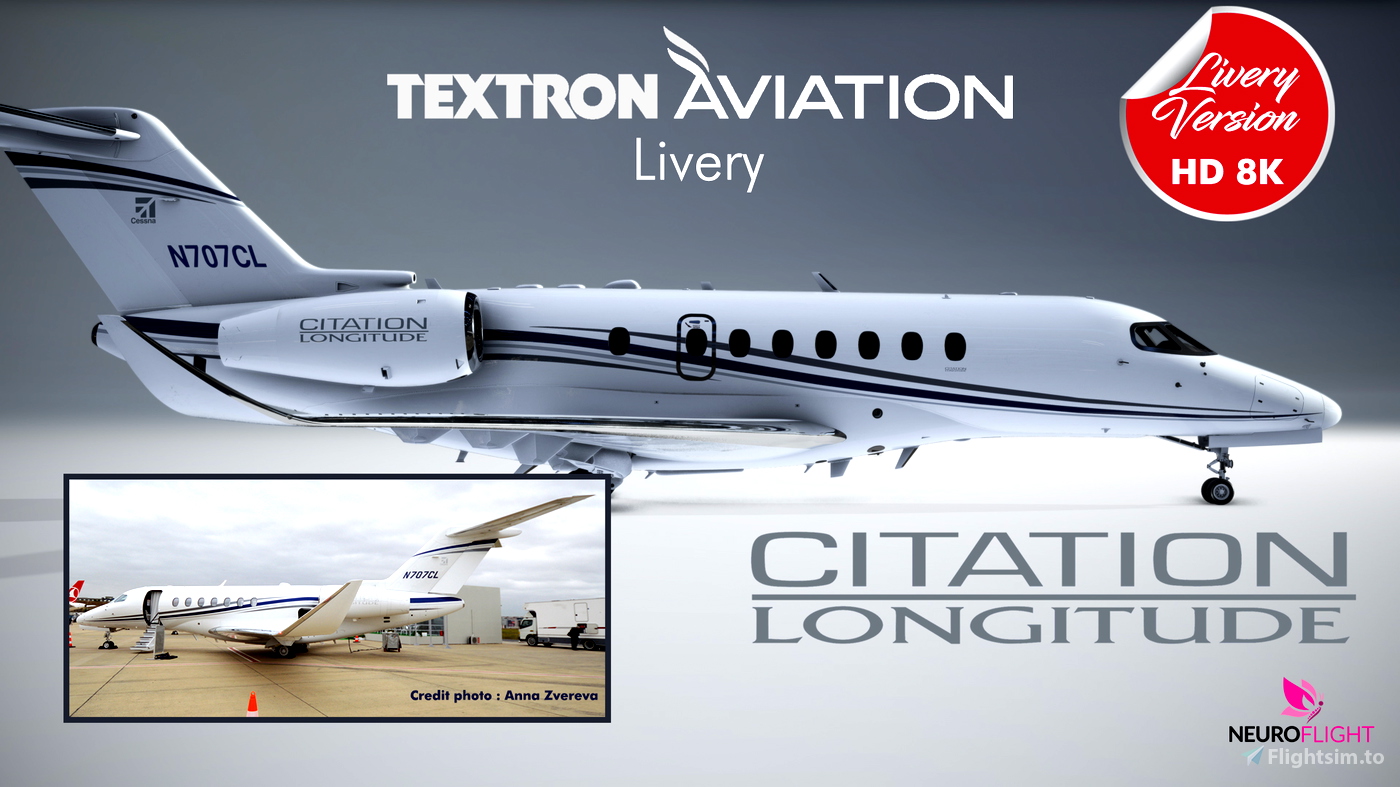 Asobo Citation Longitude Textron Aviation Livery #2 [8K] for Microsoft ...