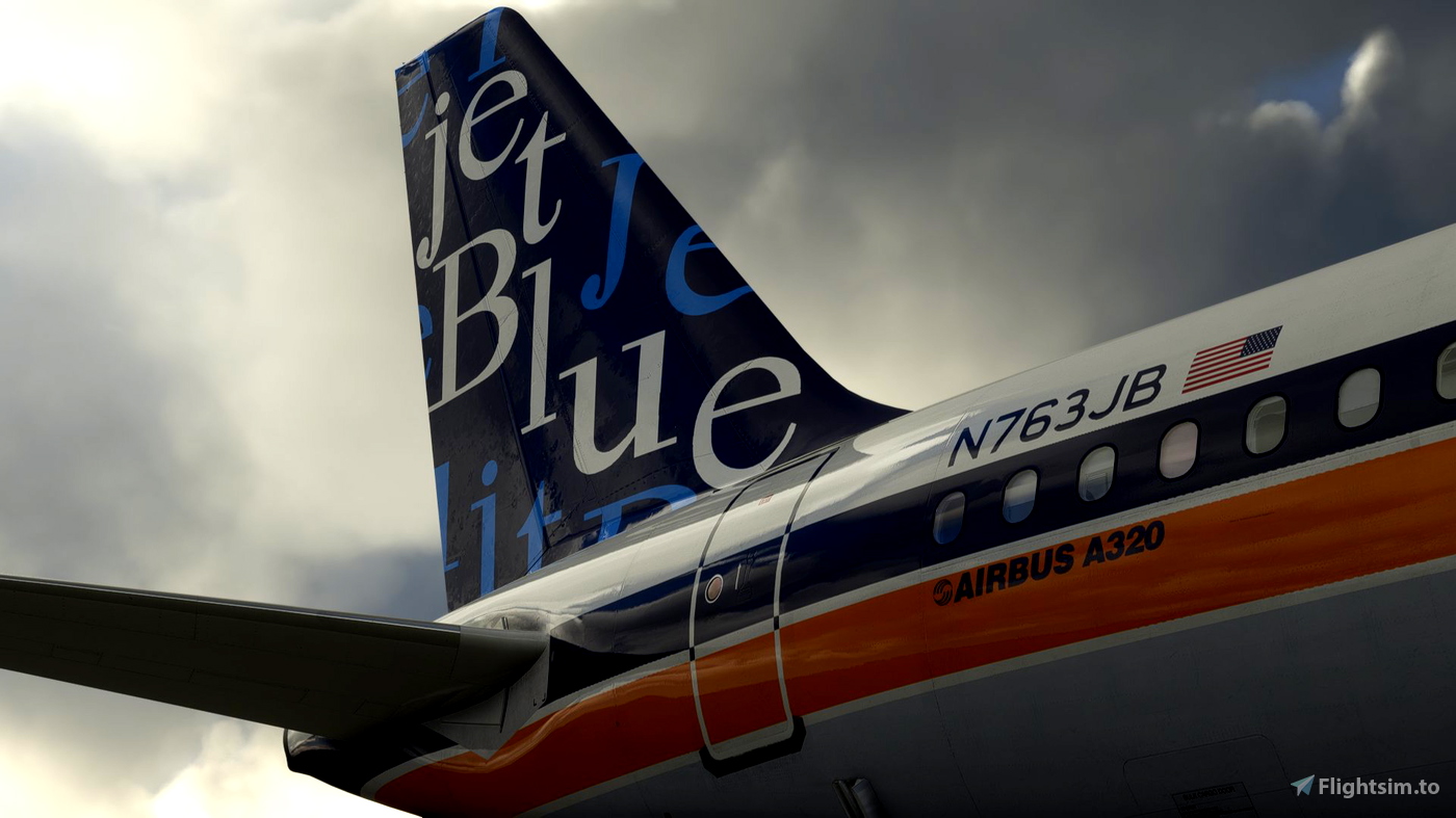 Fenix A320 jetBlue retro livery "N763JB" 对于 Microsoft Flight Simulator ...