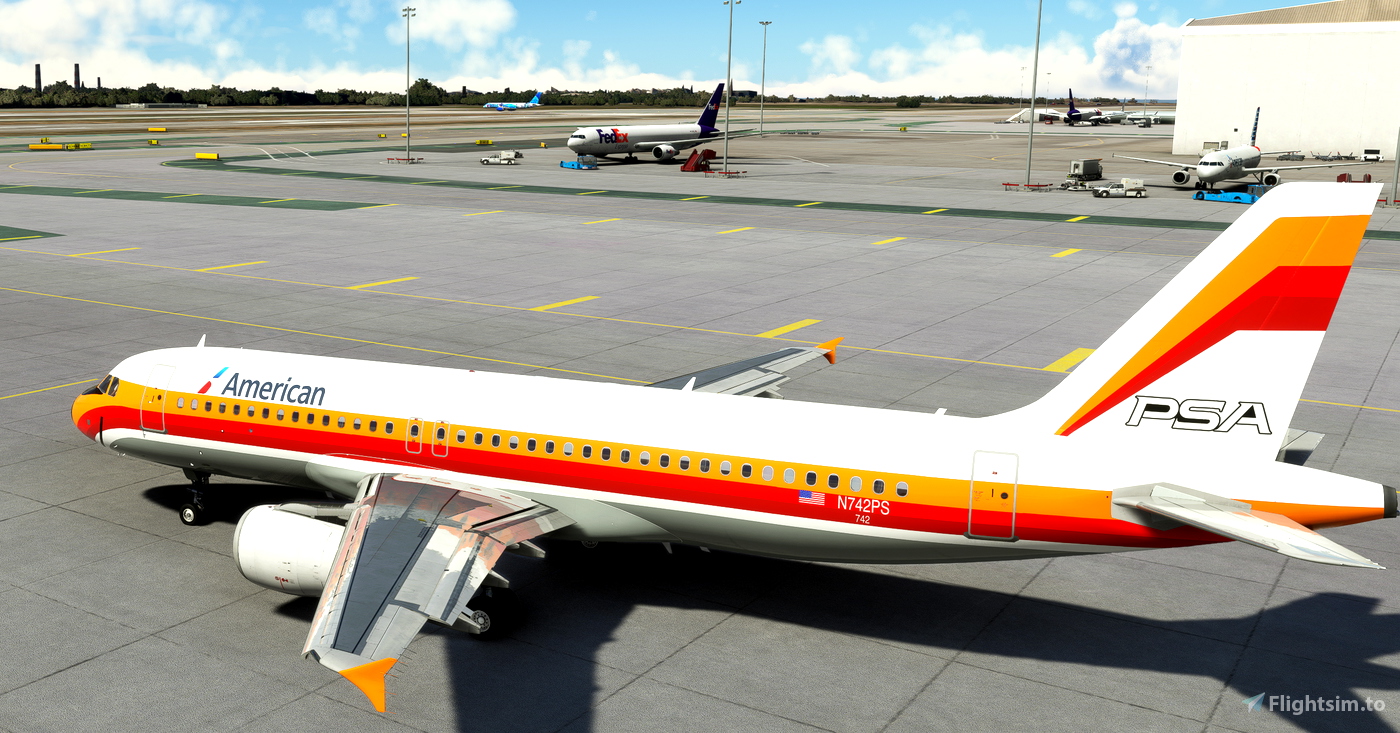 Fenix A320 PSA American (N742PS) Retro PSA Livery. for Microsoft Flight ...