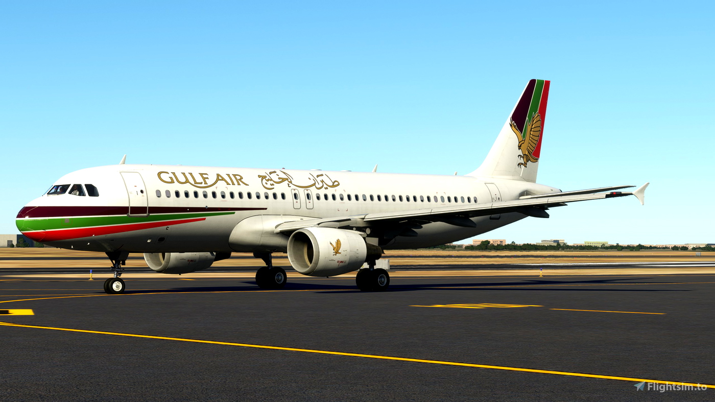 Gulf Air A320 90s Livery for Microsoft Flight Simulator | MSFS