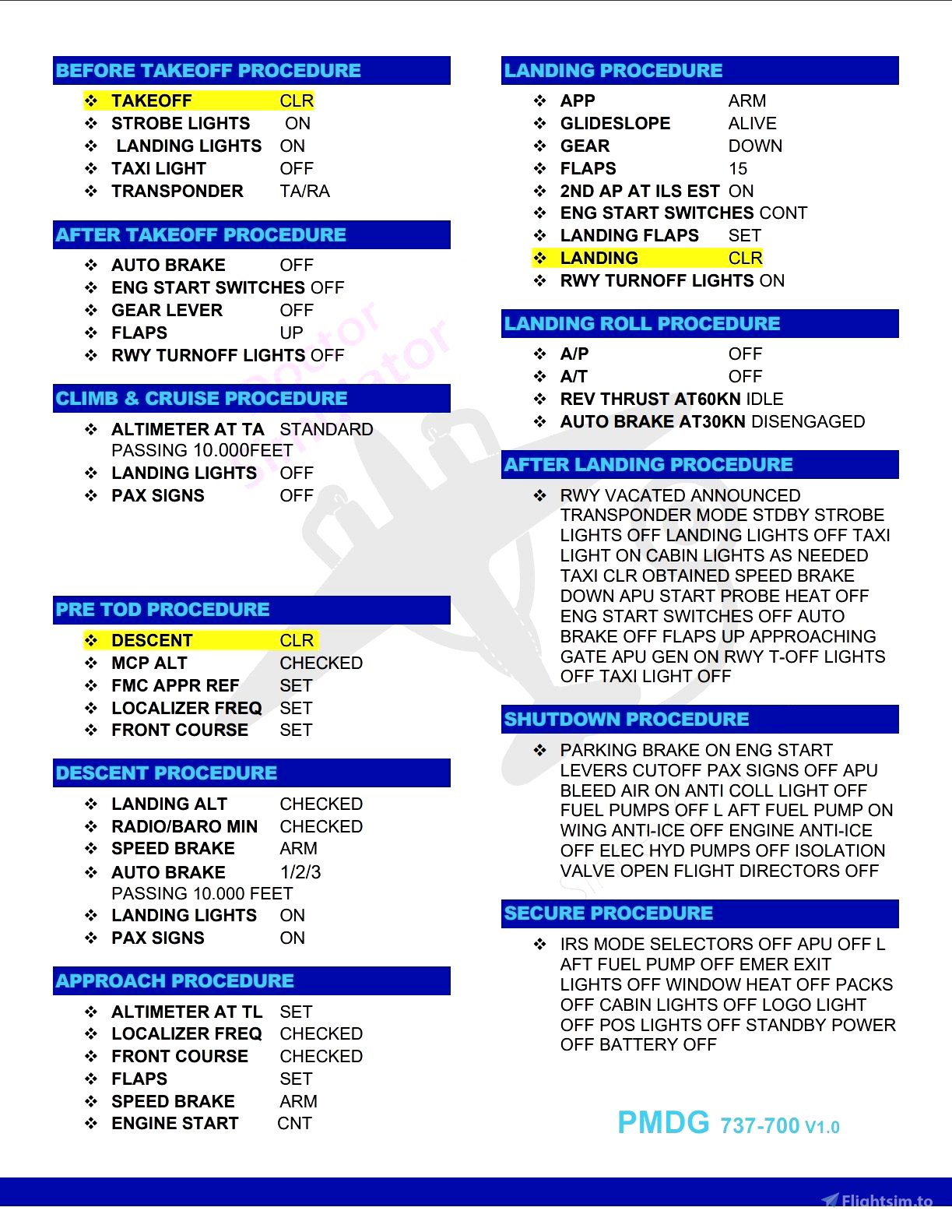 PMDG 737-700 Checklist Doctor Simulator Simple File for Microsoft ...