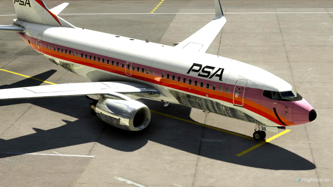 PMDG 737-700 PSA (N988PS - 1974) для Microsoft Flight Simulator | MSFS