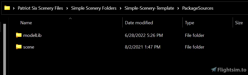 SDK Simple Scenery Package Folders for Microsoft Flight Simulator | MSFS