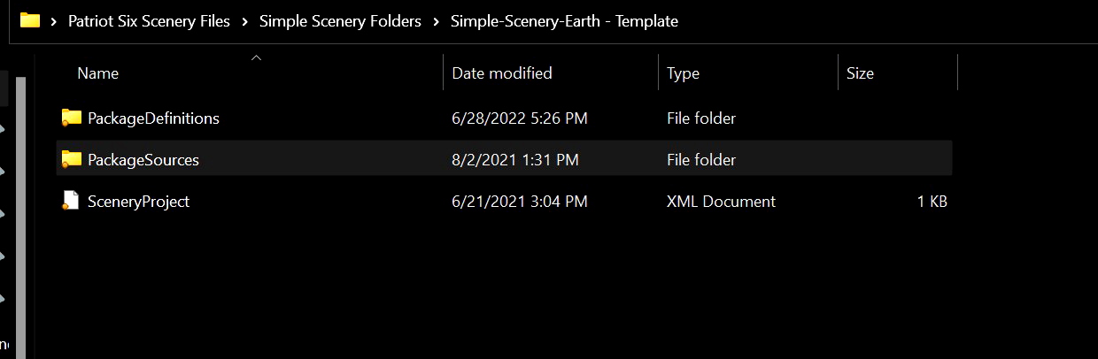 SDK Simple Scenery Package Folders for Microsoft Flight Simulator | MSFS