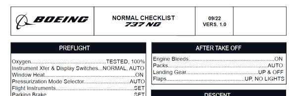 PMDG Boeing 737-800 - Checklists Add-Ons for Microsoft Flight Simulator ...