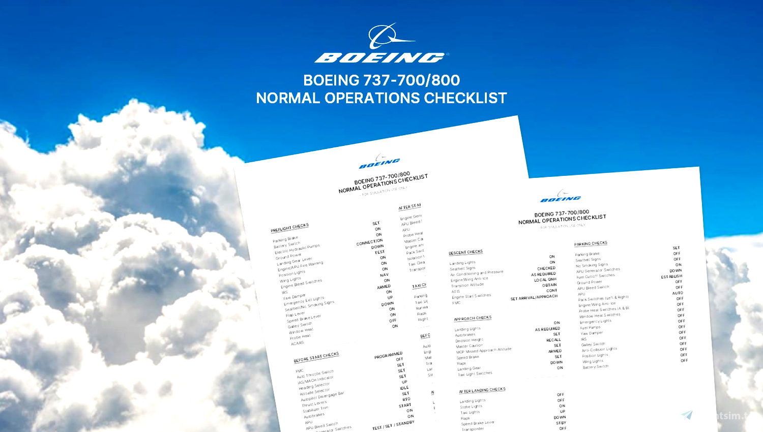 Checklists Pmdg Boeing 737 800 Add Ons For Microsoft Flight Simulator