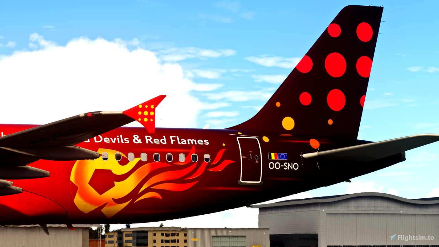 [8K/4K] Fenix A320CFM Brussels Airlines Belgian Red Devils/Flames New Trident OO-SNO for ...