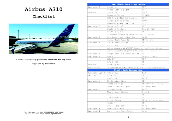 Airbus A320neo - Step-By-Step Checklist as PDF for Microsoft Flight ...