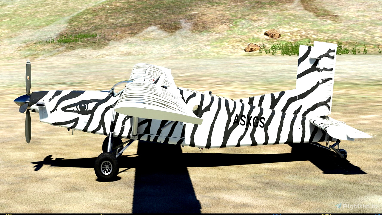 Asobo Pilatus Porter Zebra livery (Wheel/Gauges Type) as requested ...