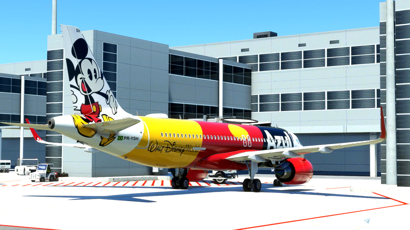 Azul Mickey Mouse - (PR-YSH) - 8k-resolution - FlyByWire A32NX 2.0 for ...