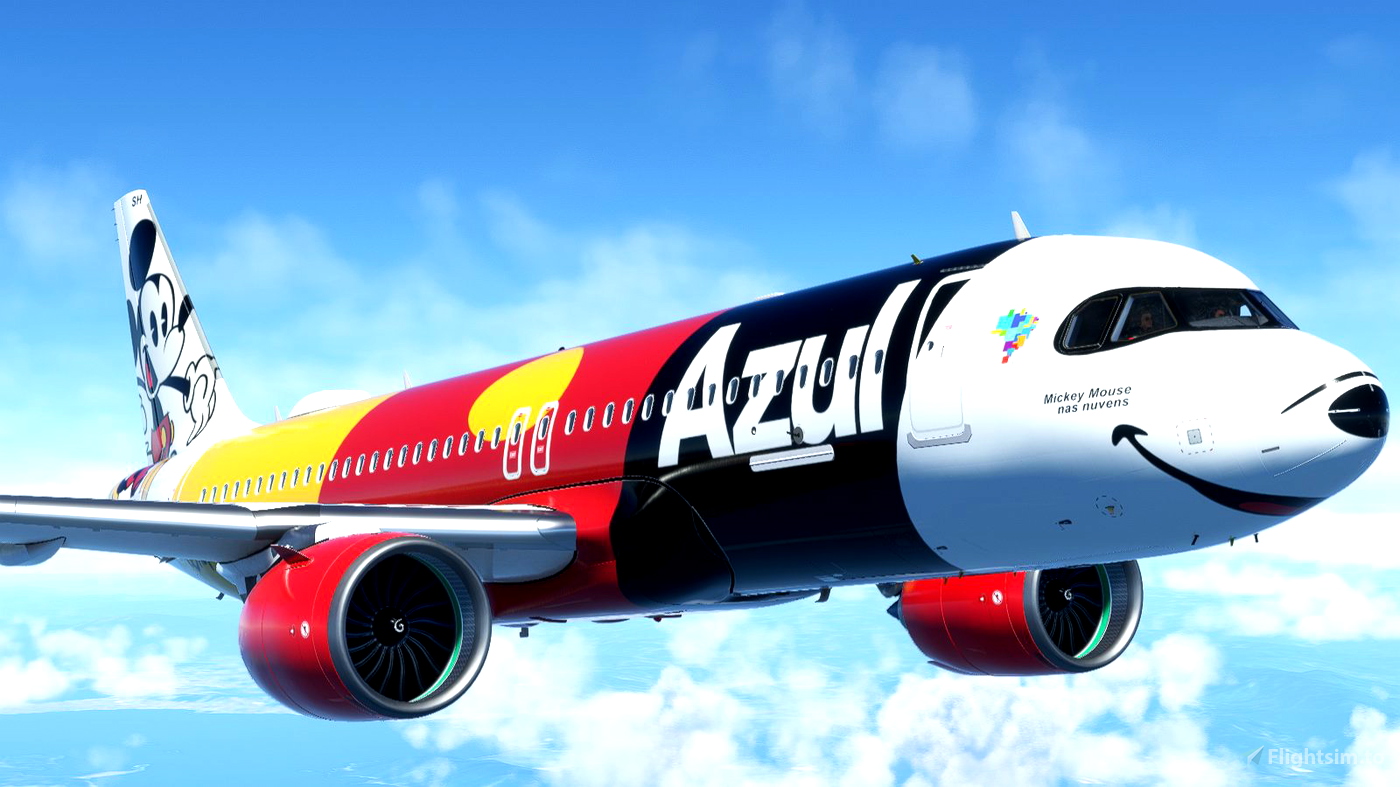 Azul Mickey Mouse - (PR-YSH) - 8k-resolution - FlyByWire A32NX 2.0 per ...