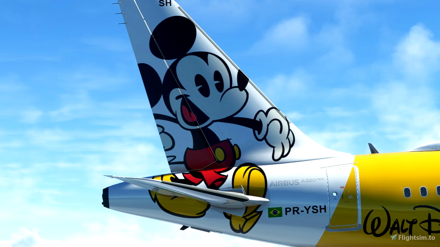 Azul Mickey Mouse - (PR-YSH) - 8k-resolution - FlyByWire A32NX 2.0 for ...