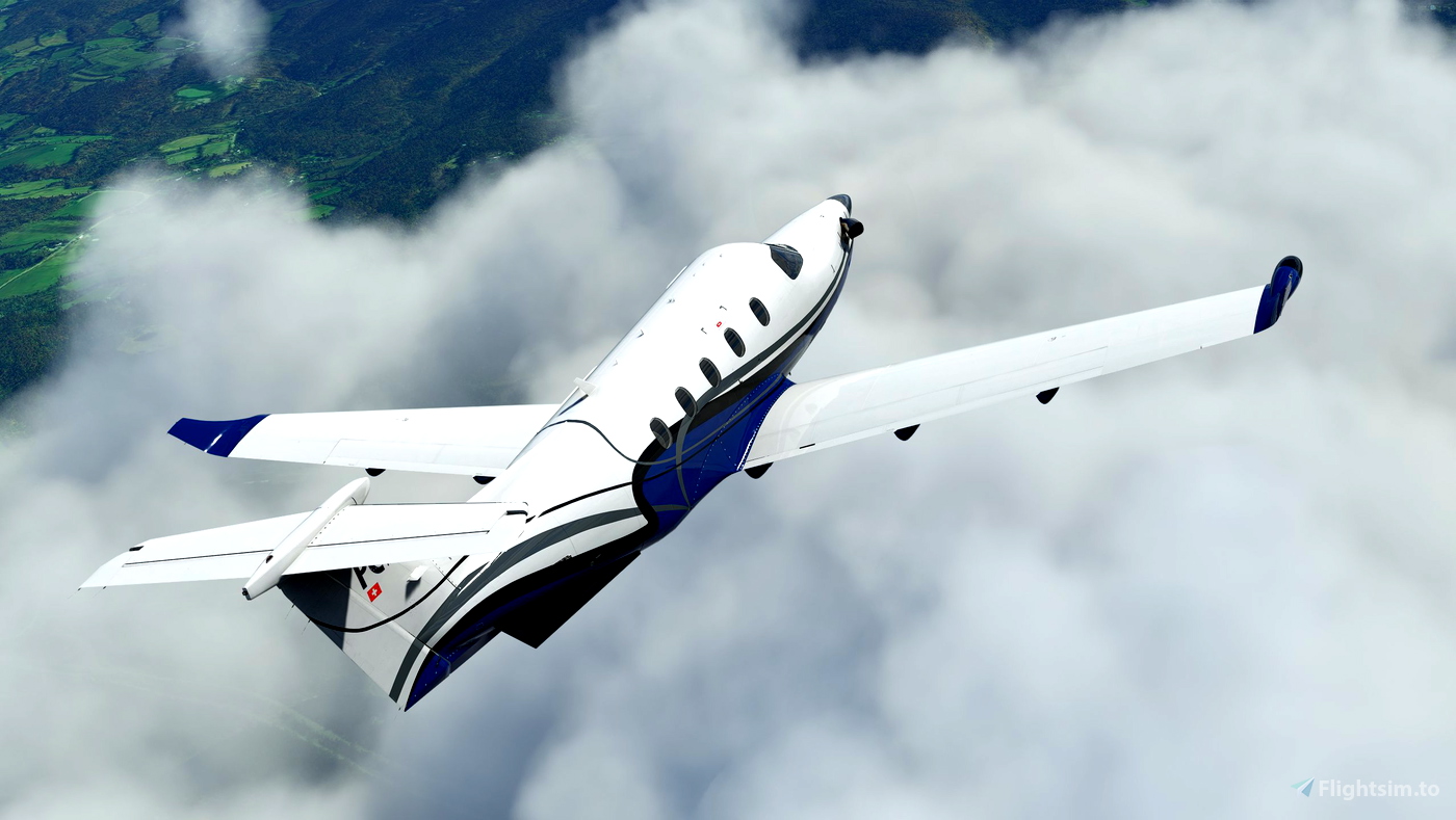 Blue Gray Swoop livery for Carenado PC12 pro Microsoft Flight Simulator | MSFS