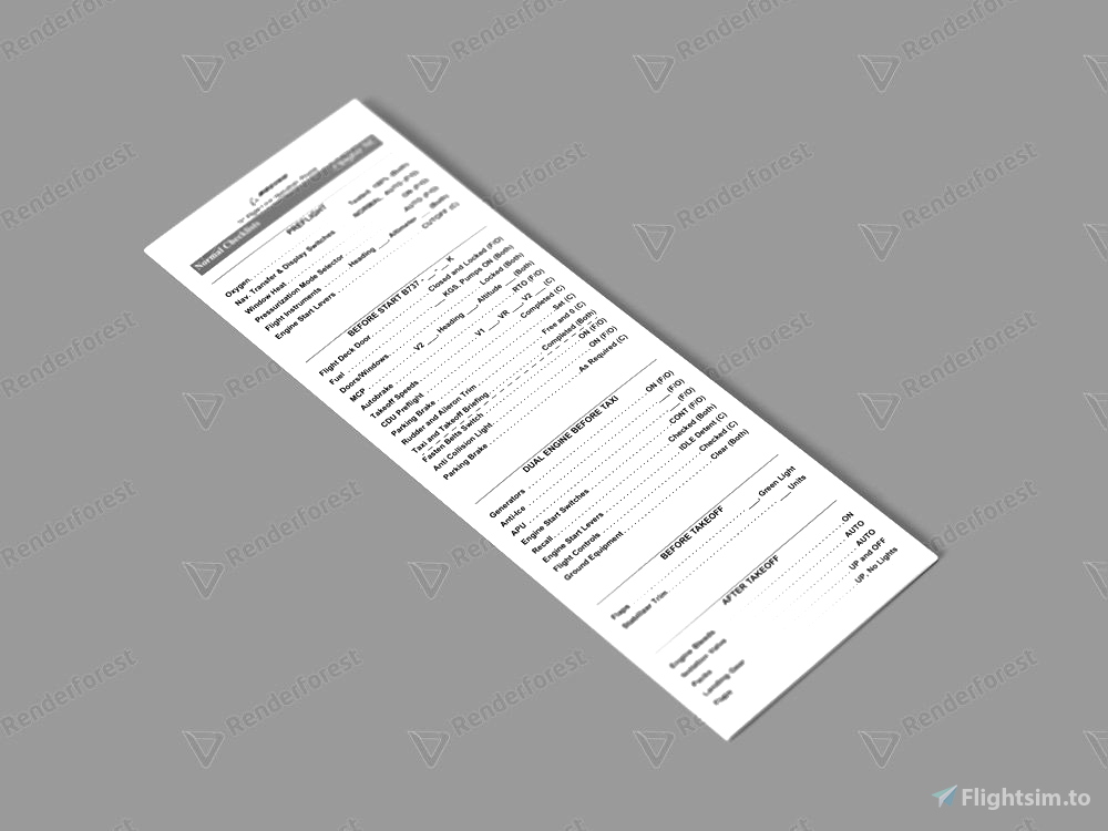 Boeing 737 NG Normal Checklists for Microsoft Flight Simulator | MSFS