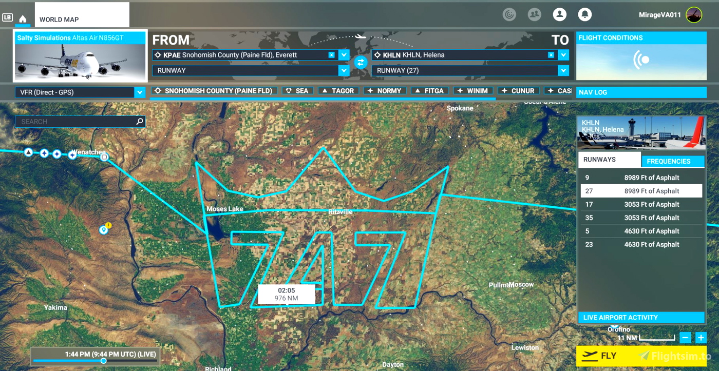 Boeing 747 Final Delivery Sky Writing Flight Plan para Microsoft Flight ...